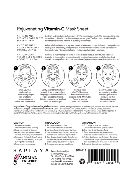 K-Beauty 10-pack Face Mask Sheets | Vitamin-C – Saplaya Skincare